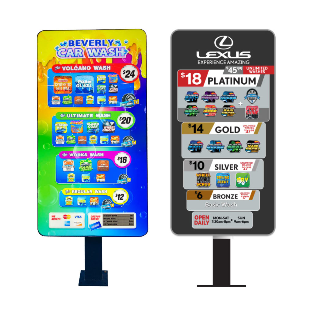 Car Wash Menus - Mr. Foamer Car Wash Equipment