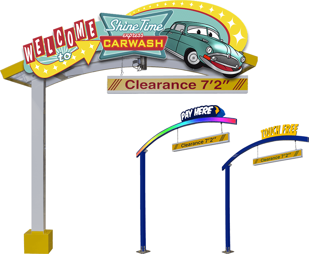 Curved Clearance Structure - Mr. Foamer Car Wash Equipment