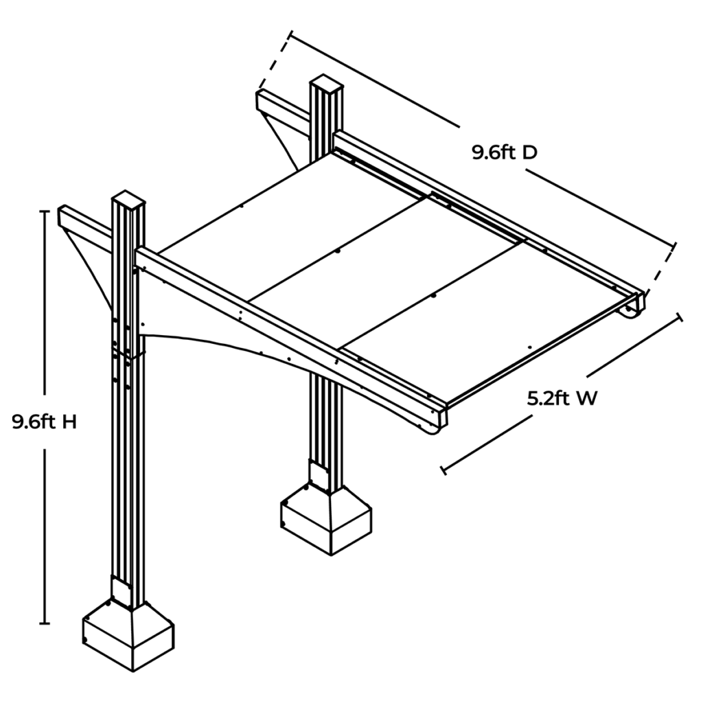 Sonny's Flat Top Dual Leg Canopy - Mr. Foamer Car Wash Equipment